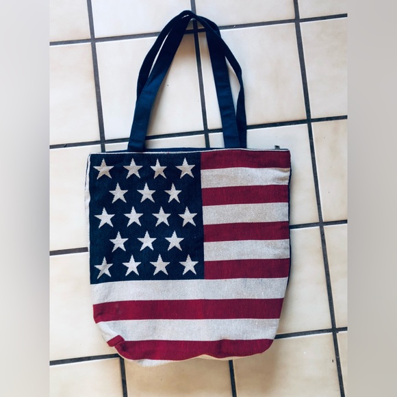 Bags | Patriotic Canvas Tote Bag | Poshmark